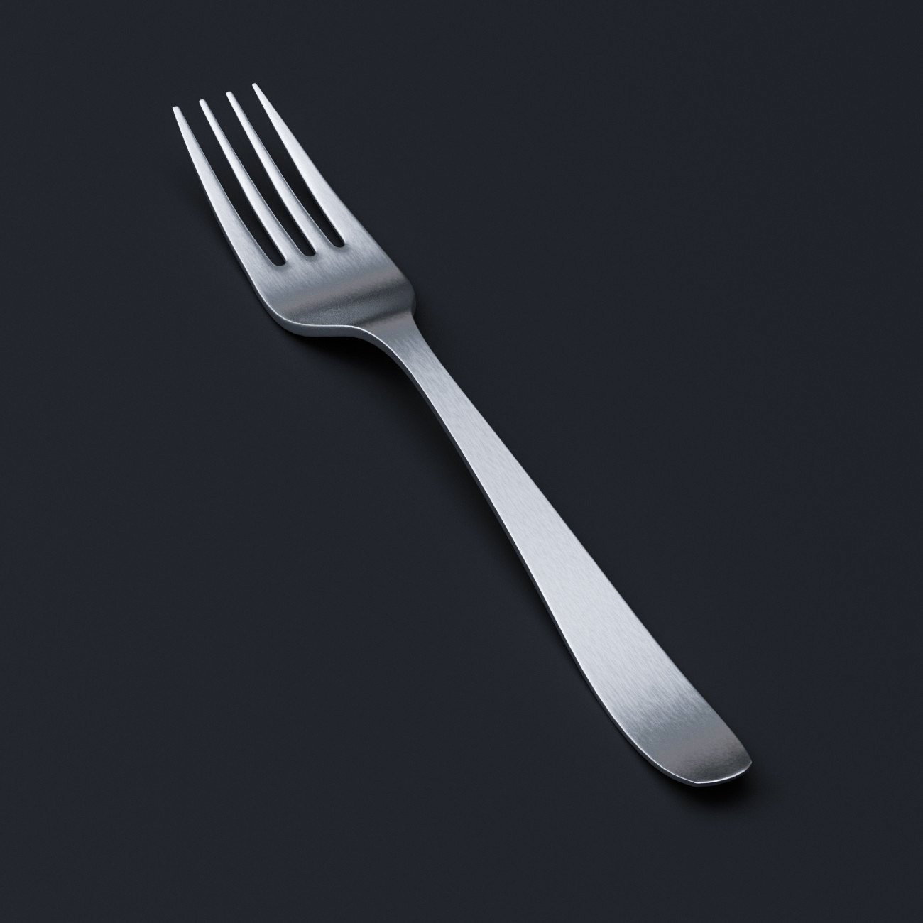 Fork with brushed stainless steel | Tableware Sets models | BlenderKit