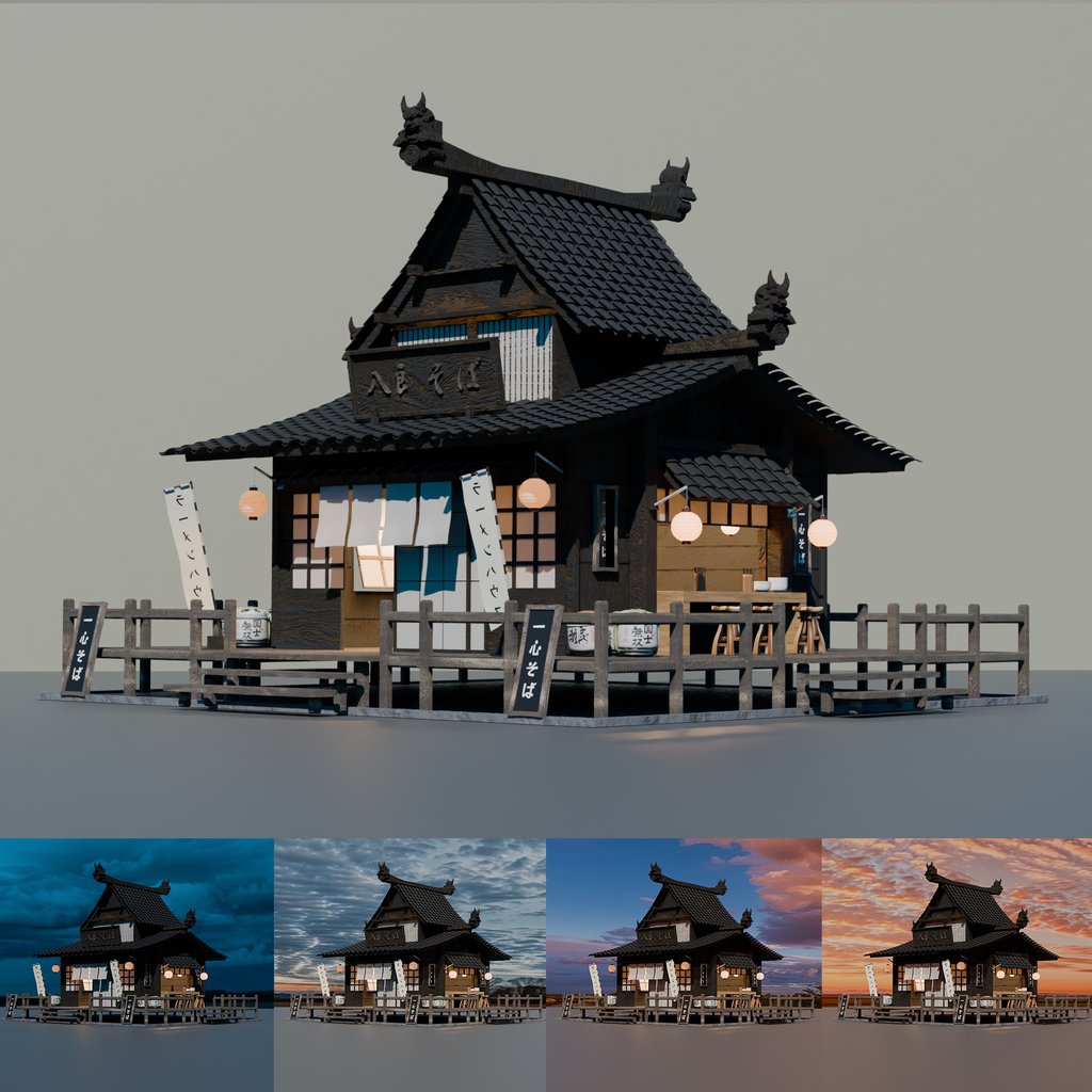 Japanese Old House – Minka Noodle House | Historic Buildings models ...