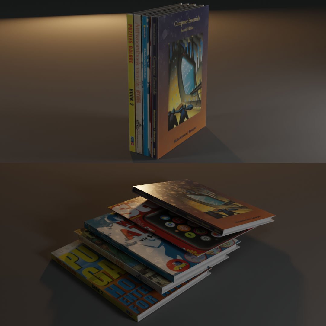 Textured book stack (large) | Books models | BlenderKit