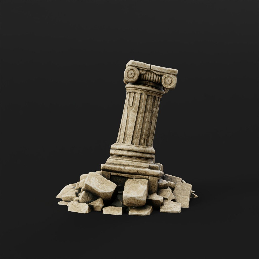 Roman Pillar Fallen | Architectural Structures models | BlenderKit
