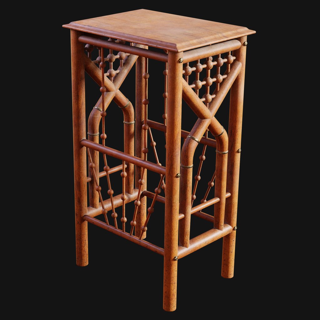 1800s Stick and Ball End Table | Tables models | BlenderKit