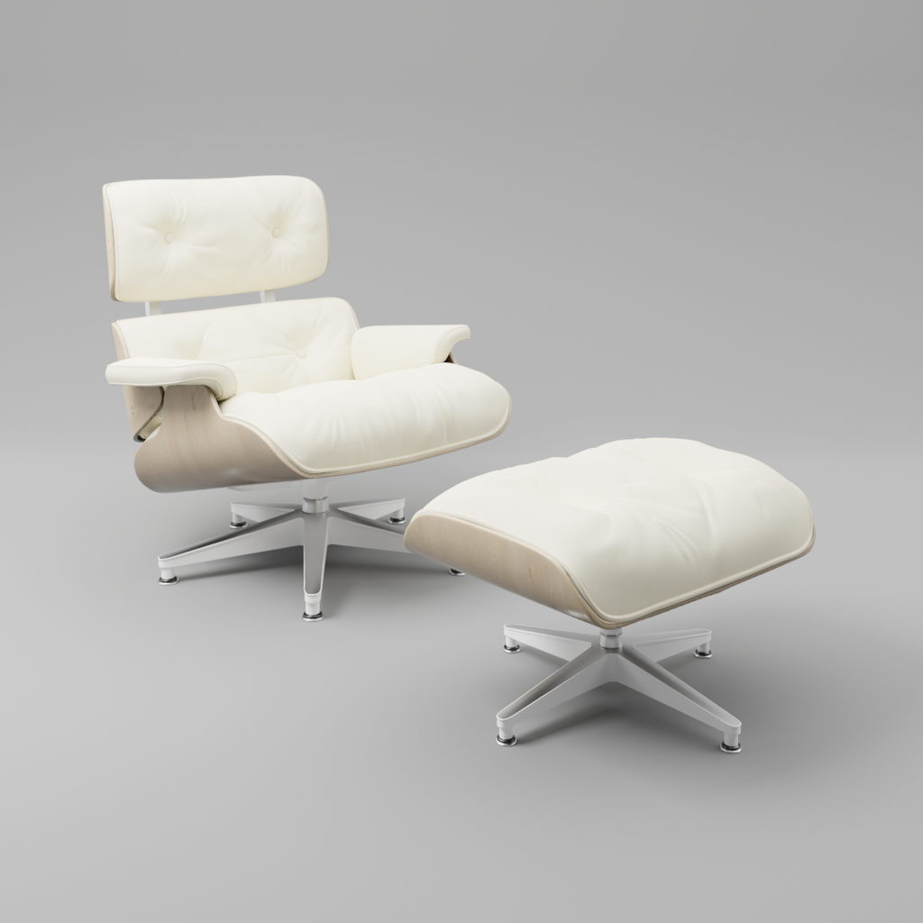 Eames lounge chair white | Armchairs models | BlenderKit