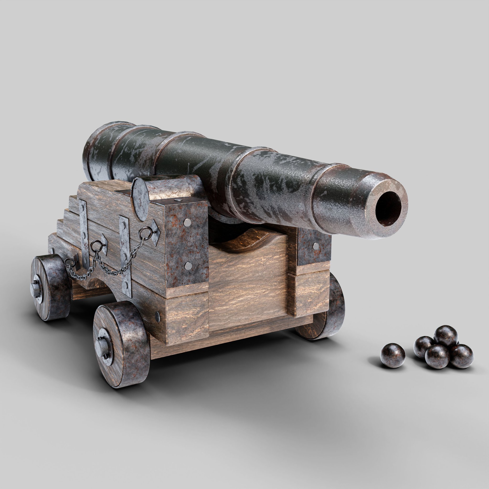 Medieval Cannon | Historical Weapons models | BlenderKit