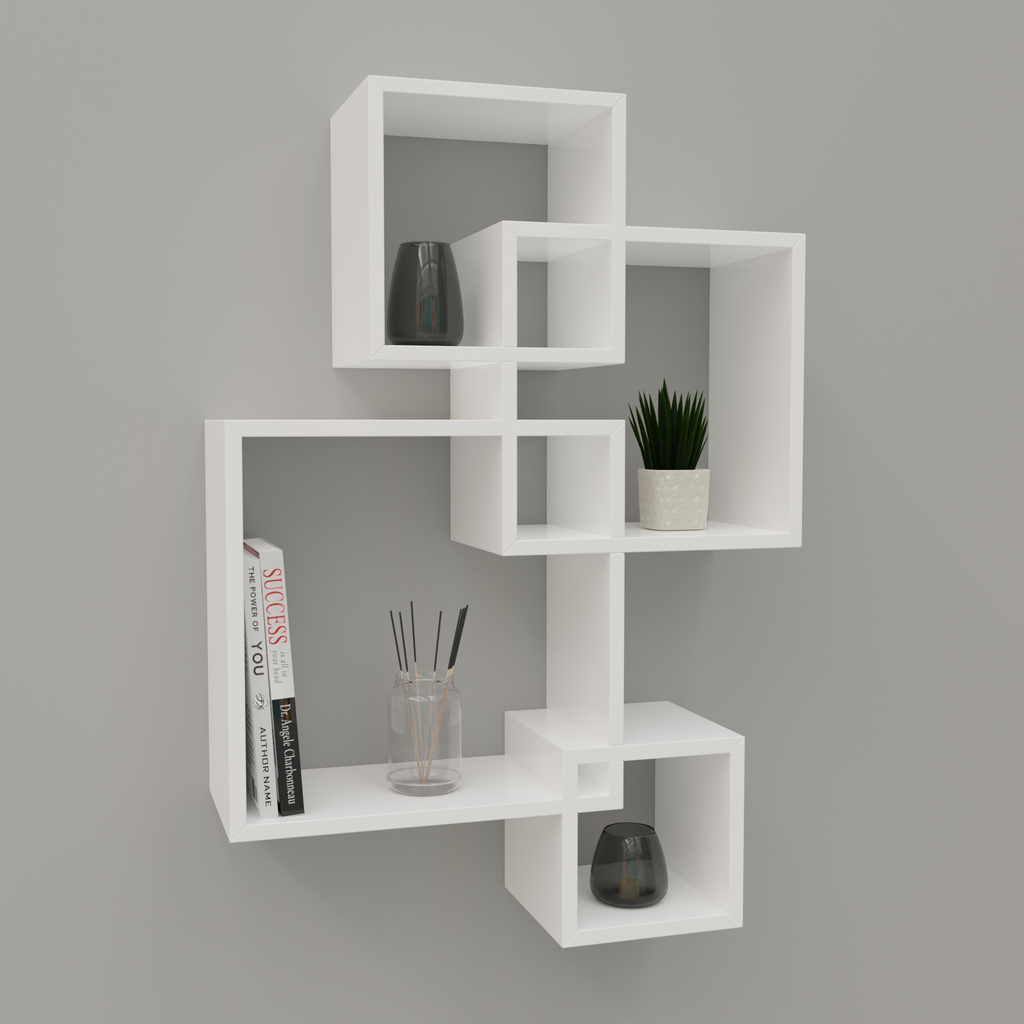 BlenderKit | Download the FREE Floating shelf with decoration model