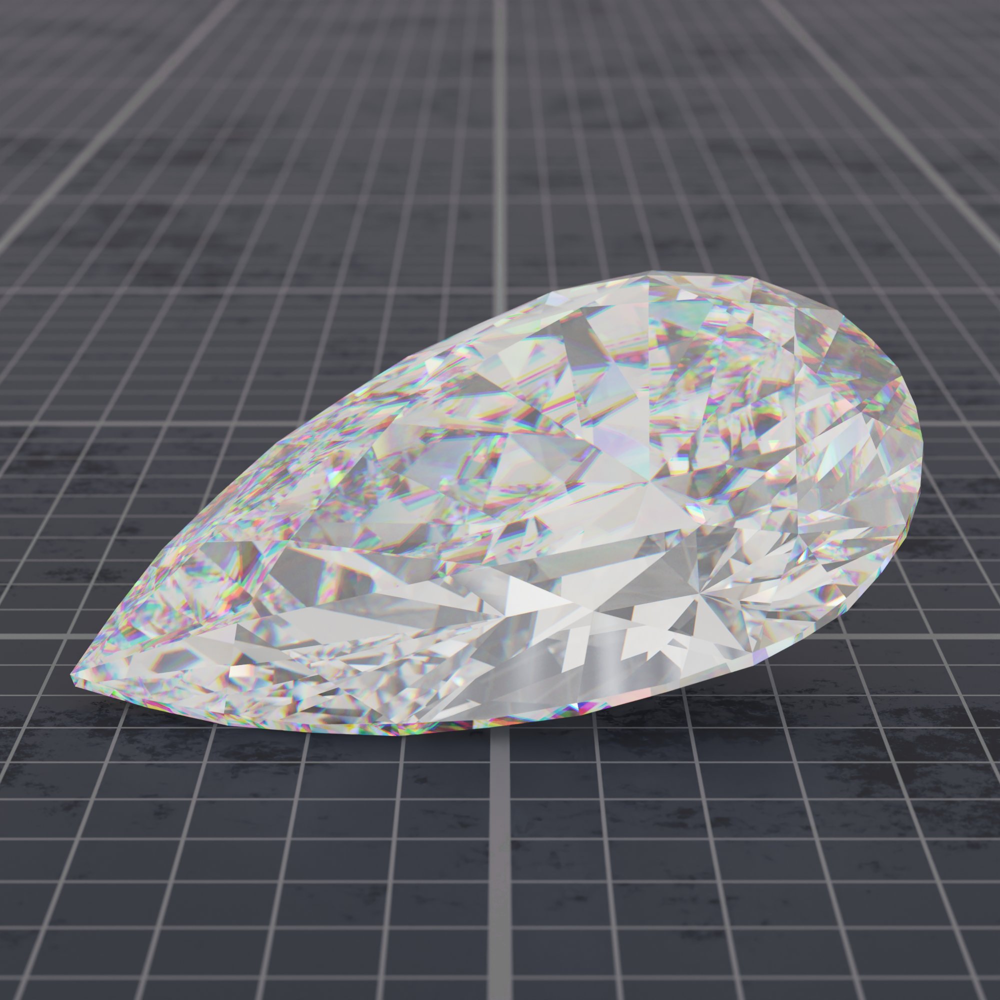 Pear cut diamond | FREE Miscellaneous models | BlenderKit