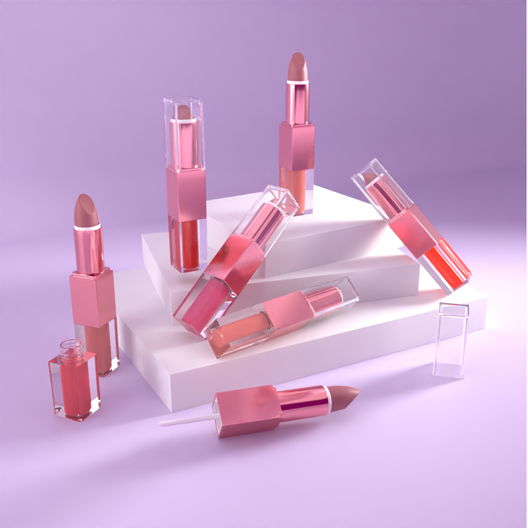 2 in one lipstick presentation | Mockup scenes | BlenderKit