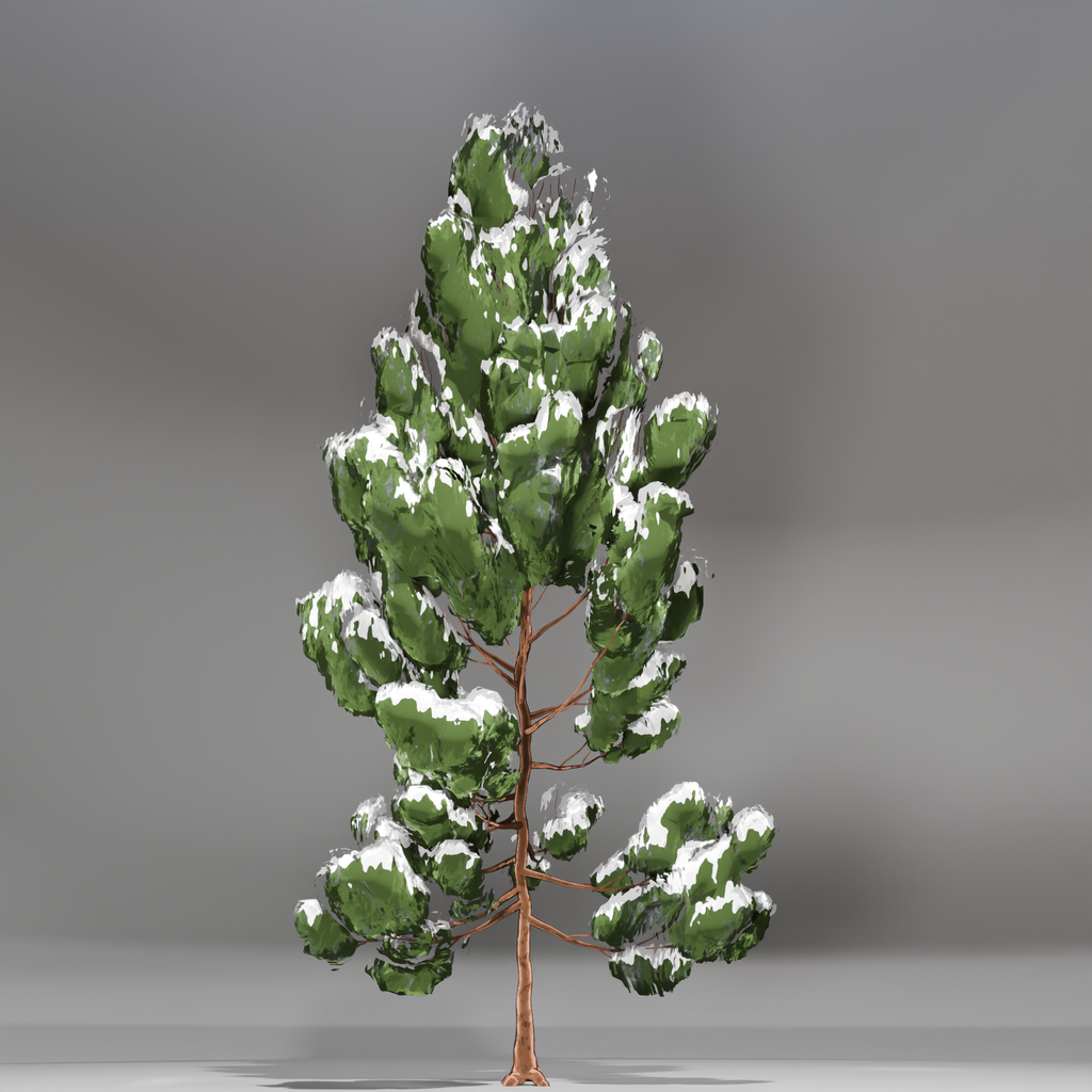 Snow Pine Toon Tree | Trees models | BlenderKit