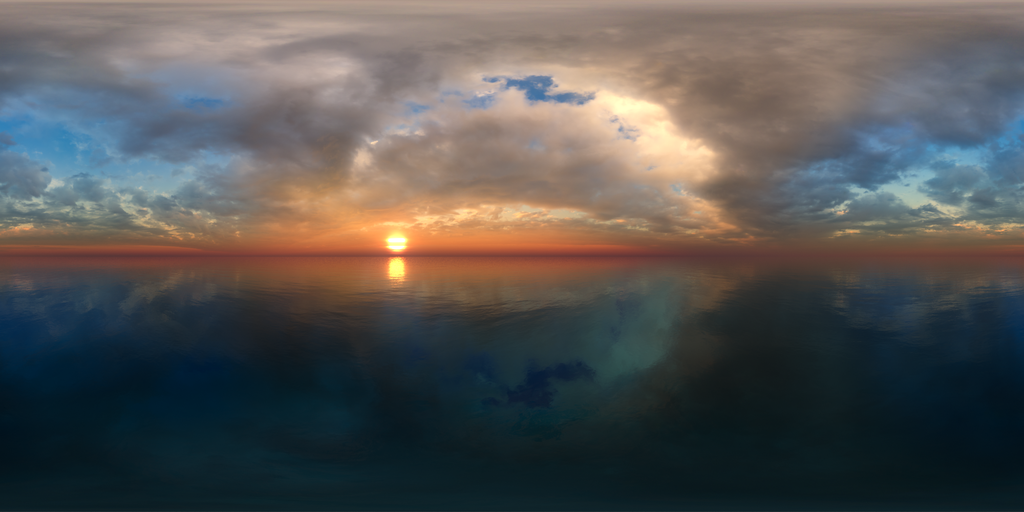 Sunset Sky Dramatic Water | Nature HDRis | BlenderKit