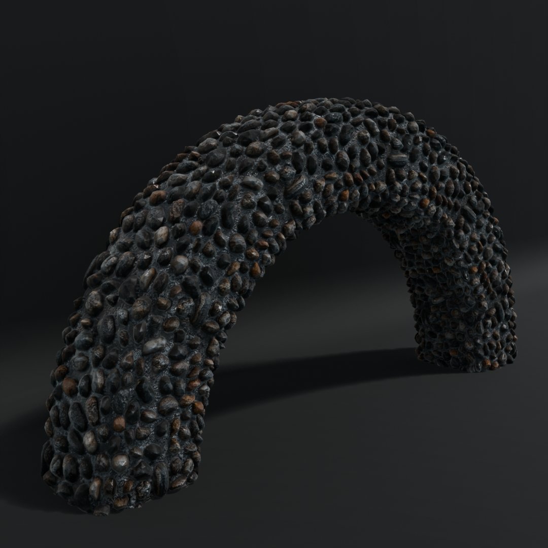 Stone Arch Dark Pebbles | Buildings models | BlenderKit