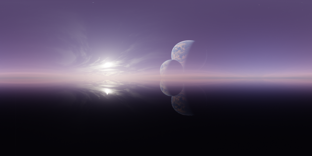 Dual Planet Pure Sky Sunset | Futuristic Environments HDRis | BlenderKit