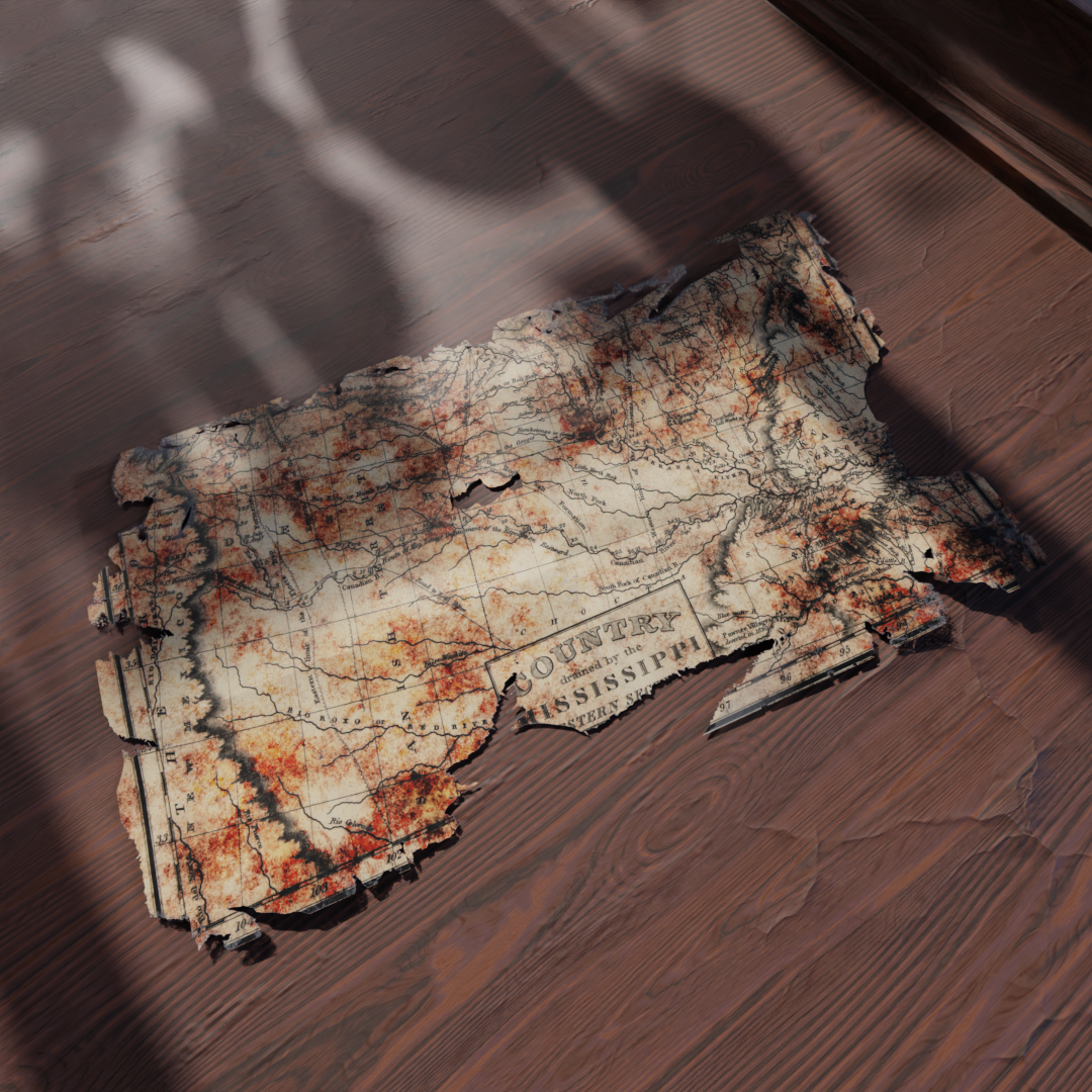 Worn Map 4K | Miscellaneous models | BlenderKit