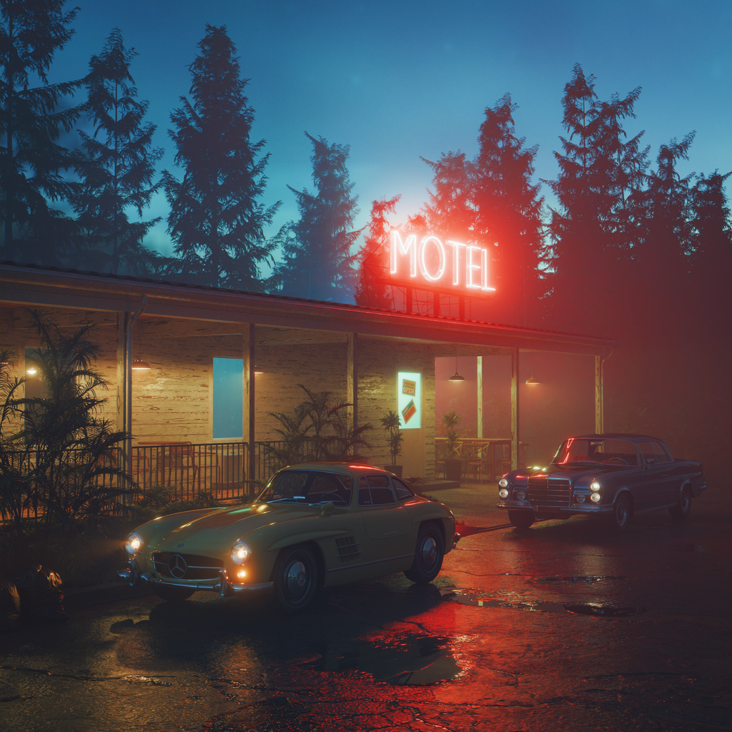 Cinematic motel | Urban scenes | BlenderKit