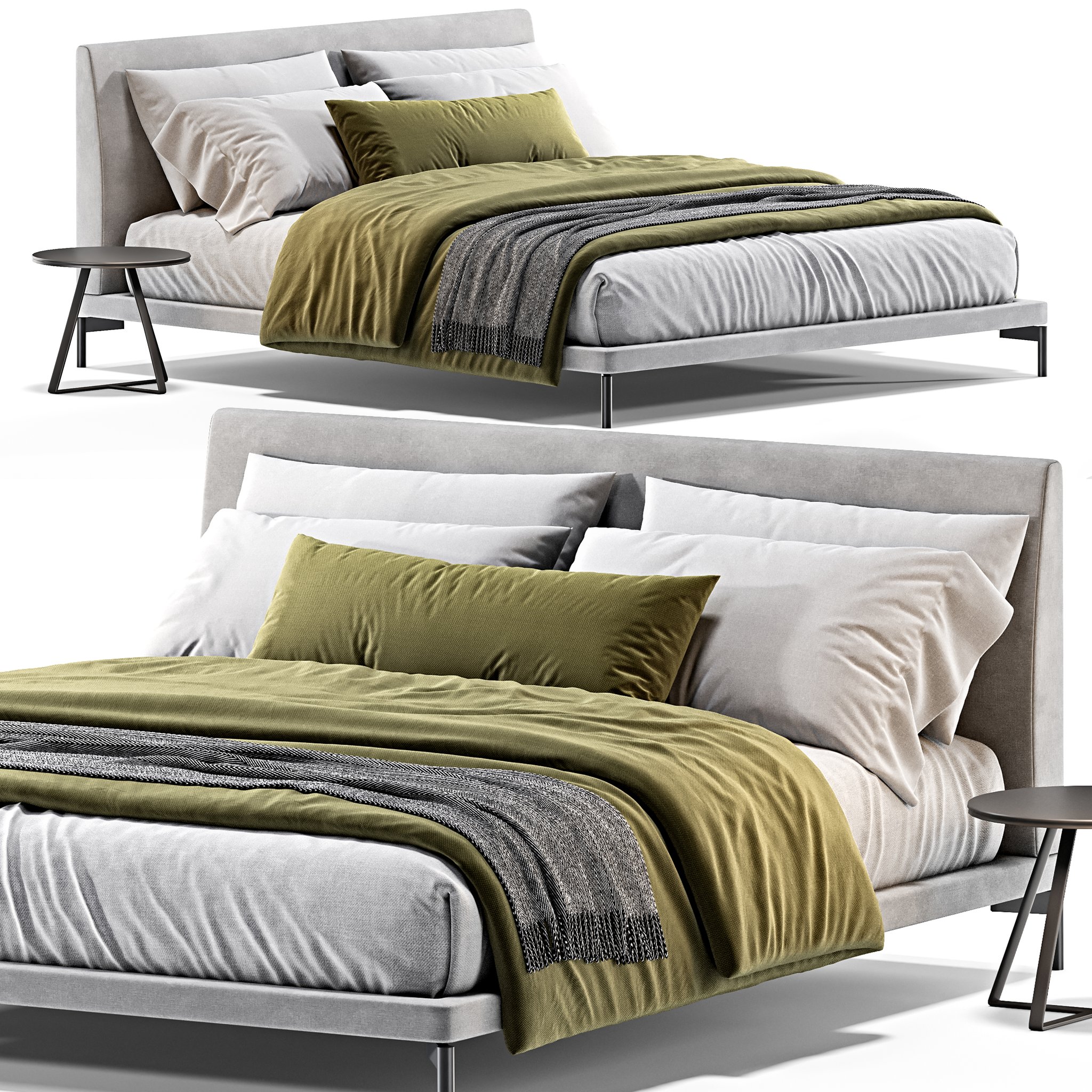 Bed Zanotta Bed Talamo | Beds models | BlenderKit