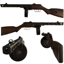 PPSh-41 Submachine Gun | Historical Weapons models | BlenderKit
