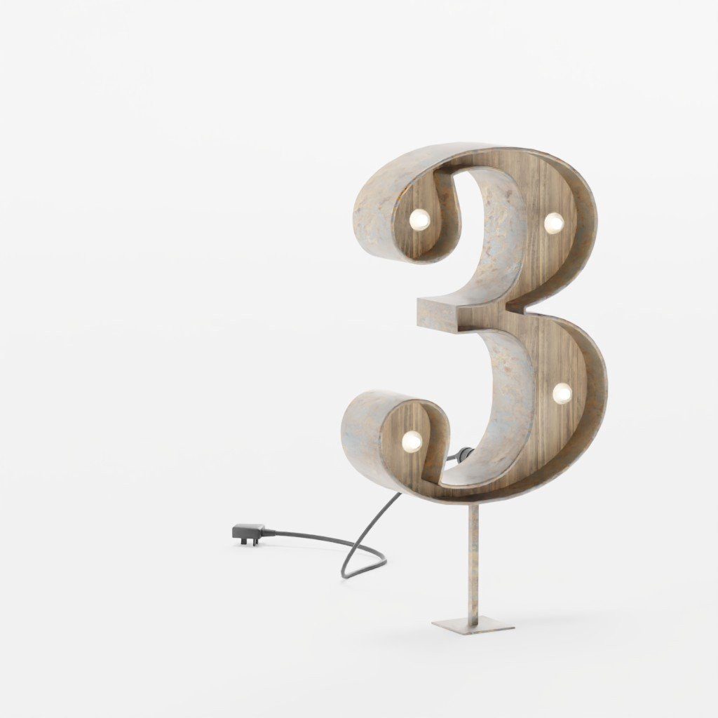 Vintage Marquee Carnival Light 3 | Floor Lamps models | BlenderKit