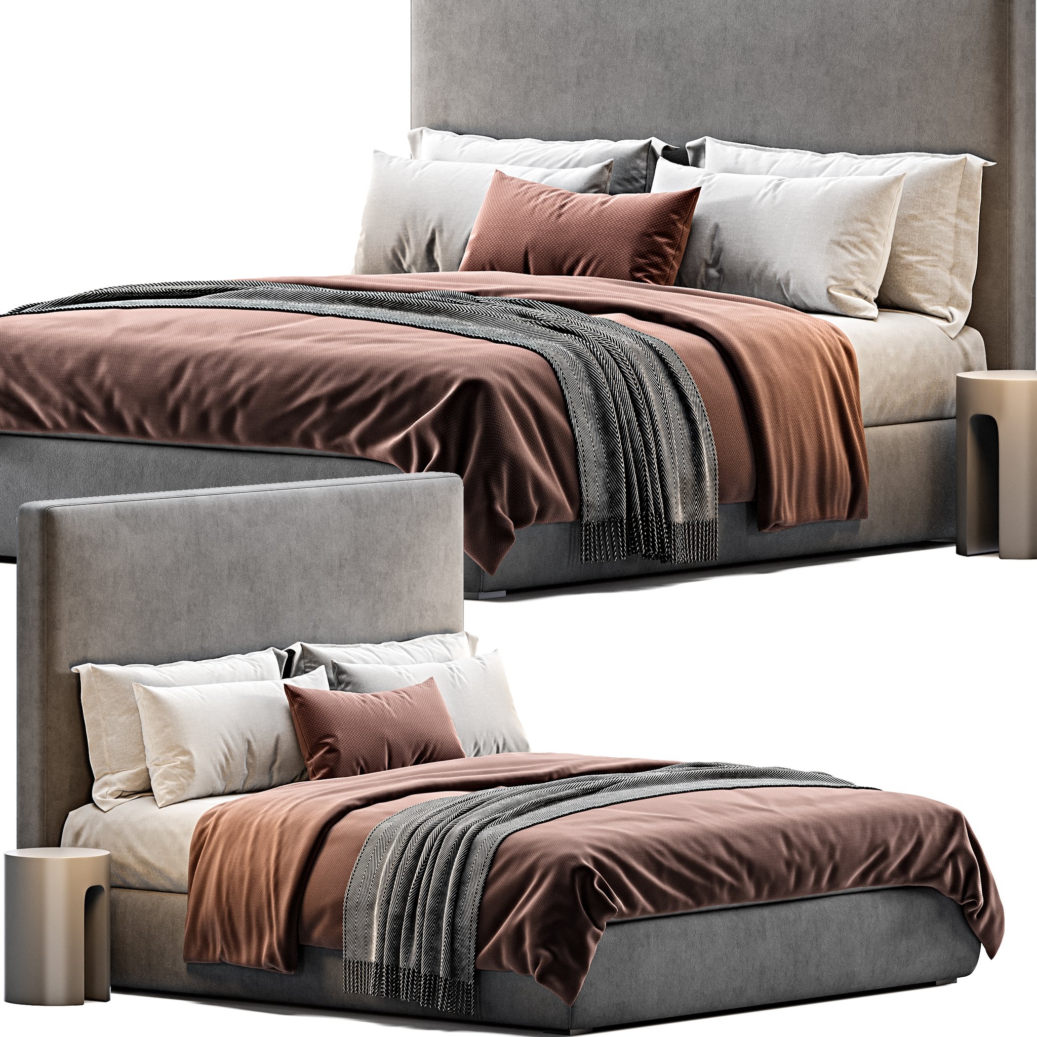 Bardo due by Meridiani | Beds models | BlenderKit