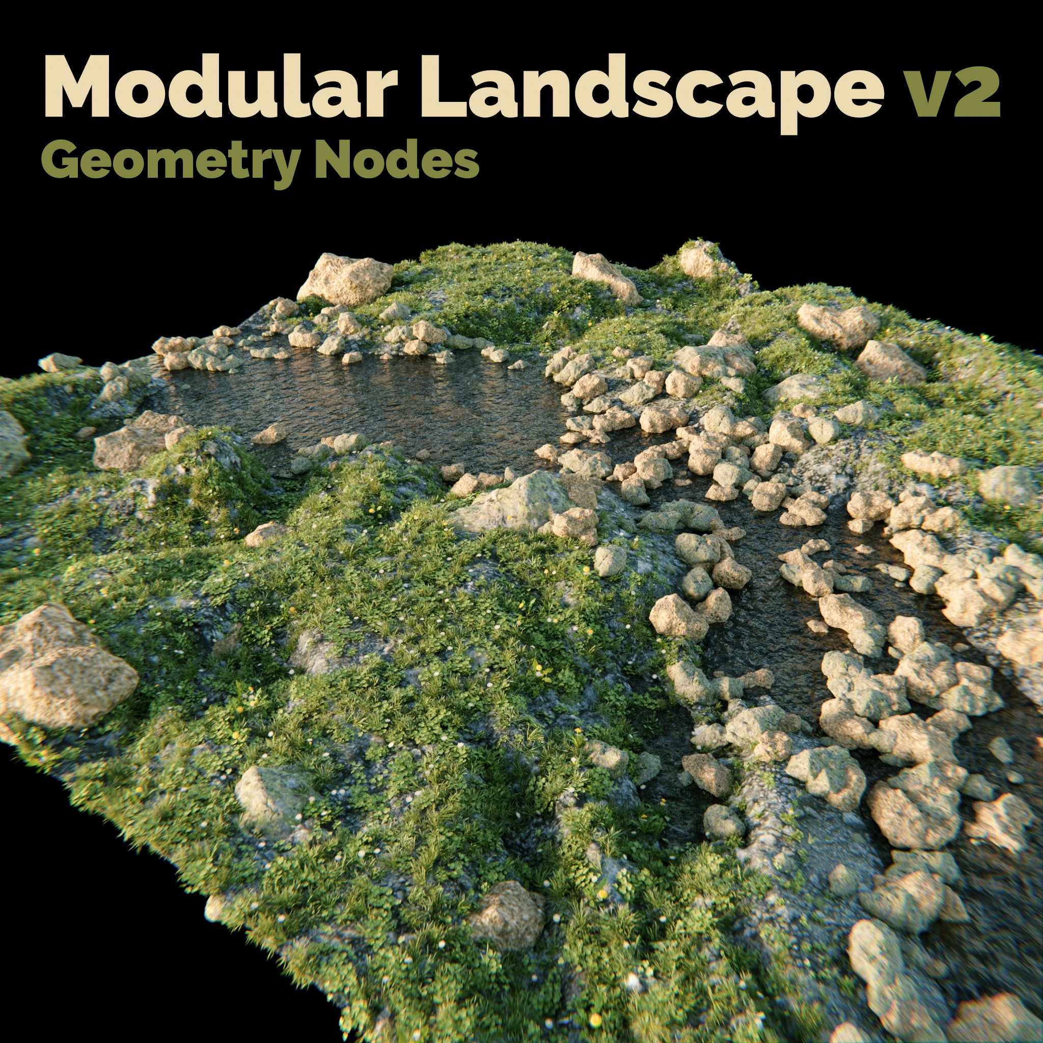 Modular Landscape with River | Nature scenes | BlenderKit