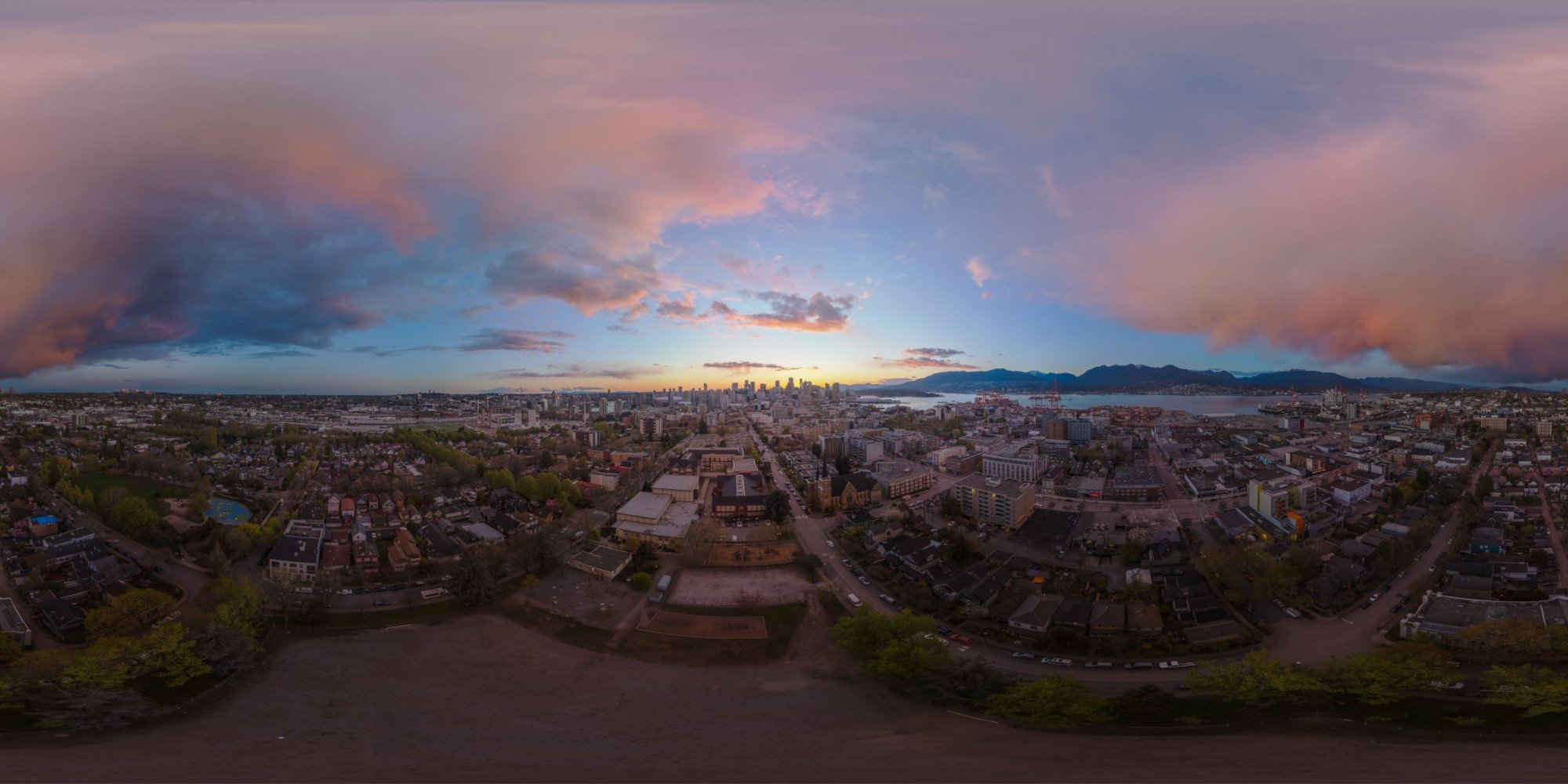 Dramatic Stormy Sunset Sky City | Cityscapes HDRis | BlenderKit