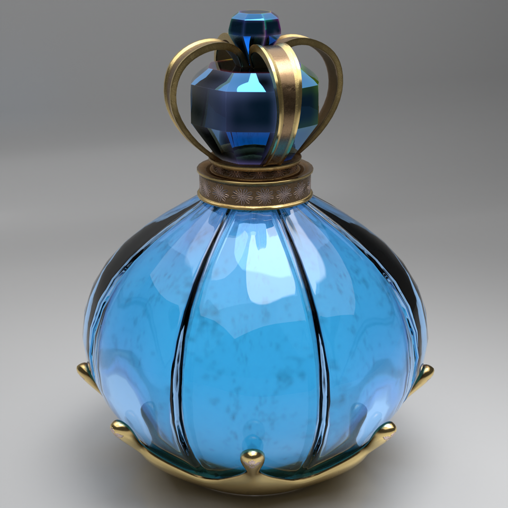 Magic Elixir Bottle Crown Stopper | Vases models | BlenderKit