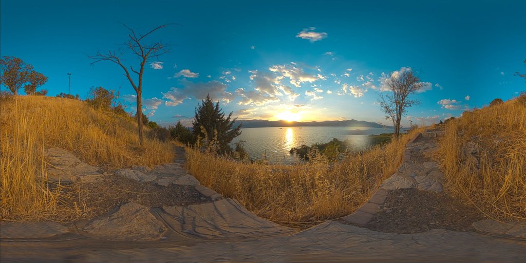 Golden Lakeside Path HDRI | Landscapes HDRis | BlenderKit