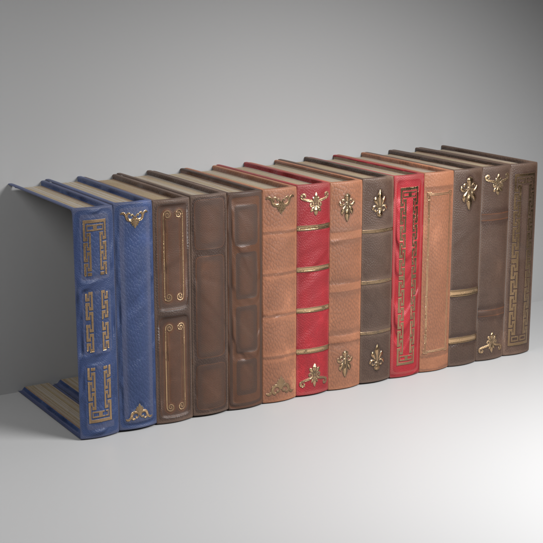 Ornament Leather Book Side | Books models | BlenderKit