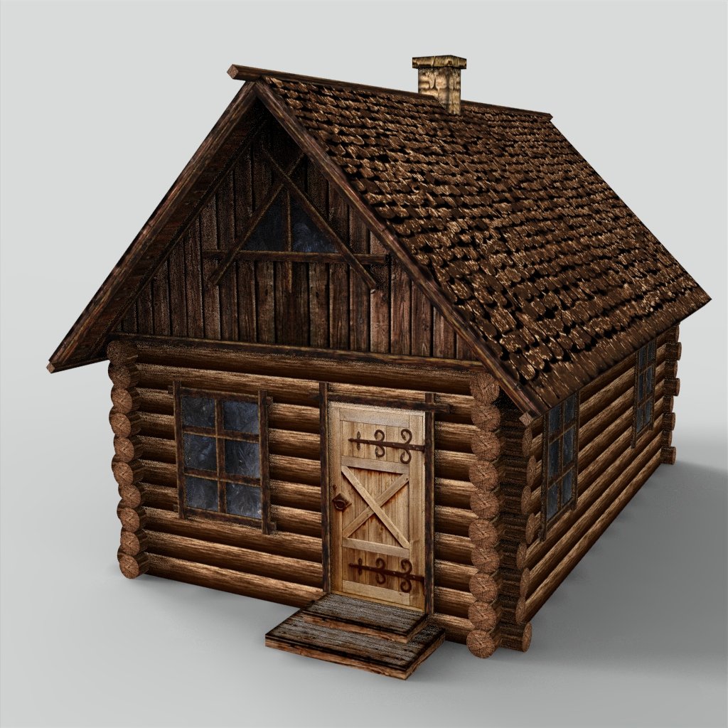 Ancient Russian hut | Historic Buildings models | BlenderKit