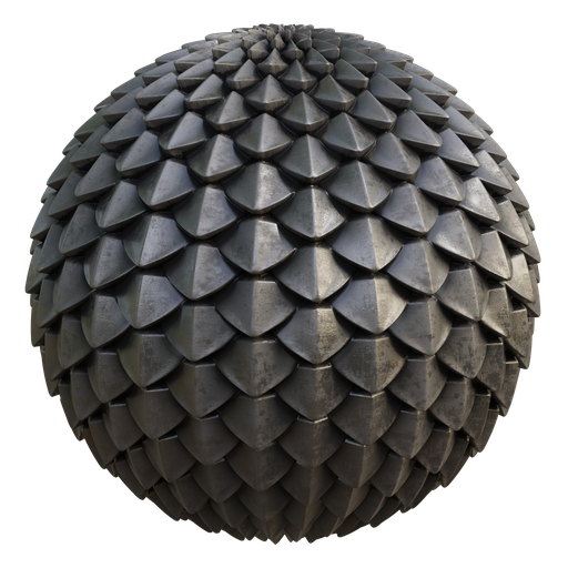 Silver Metal Scale Armour - 01 | FREE metal materials | BlenderKit