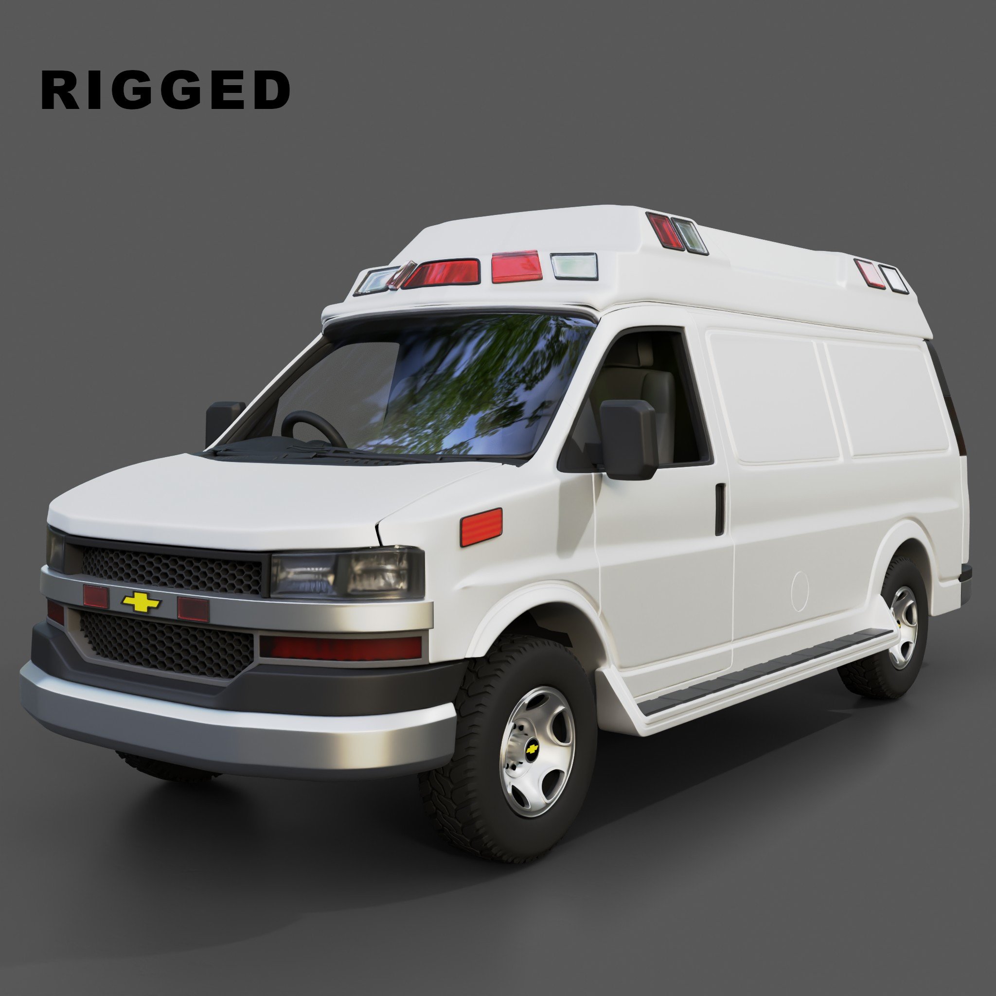 Chevrolet Express Ambulance | Ambulances models | BlenderKit