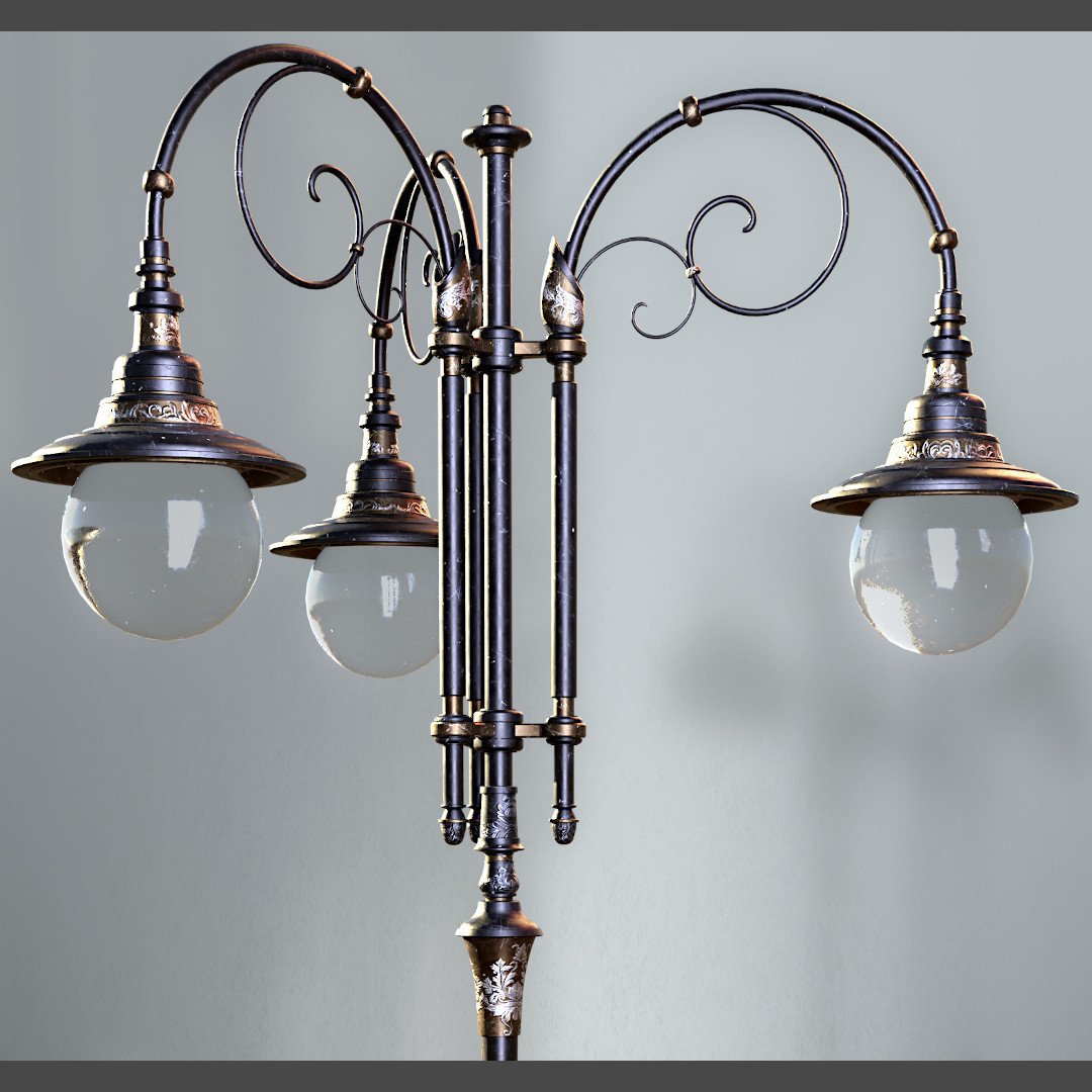 Vintage Victorian Street Lamp | FREE 3D Outdoor Light models | BlenderKit