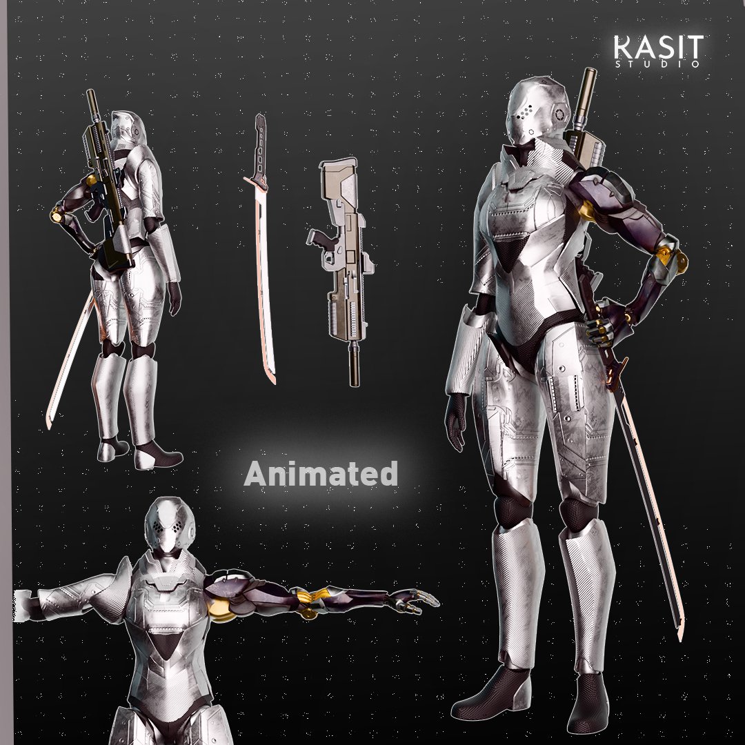 Girl EXO Armor + Arm V1 - V1 | Sci-Fi Characters models | BlenderKit
