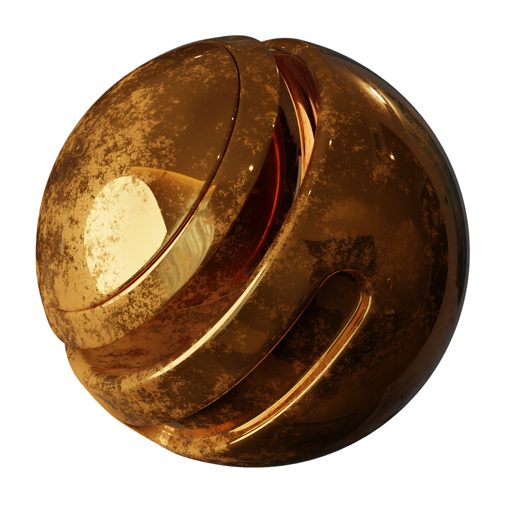 Dirty And Dull Gold Texture | FREE metal materials | BlenderKit