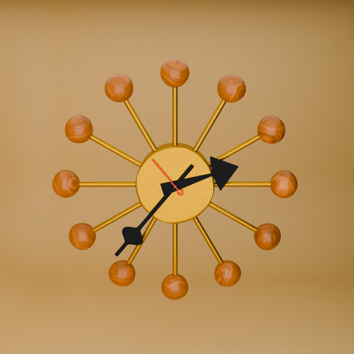 Nelson Ball Clock – Mid-Century Design | Clocks models | BlenderKit