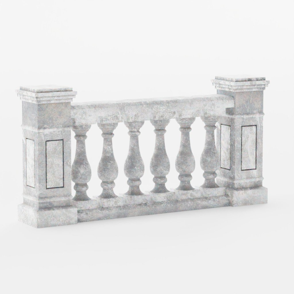 Balustrade - Stone Balcony 13 | 3D Structure models | BlenderKit