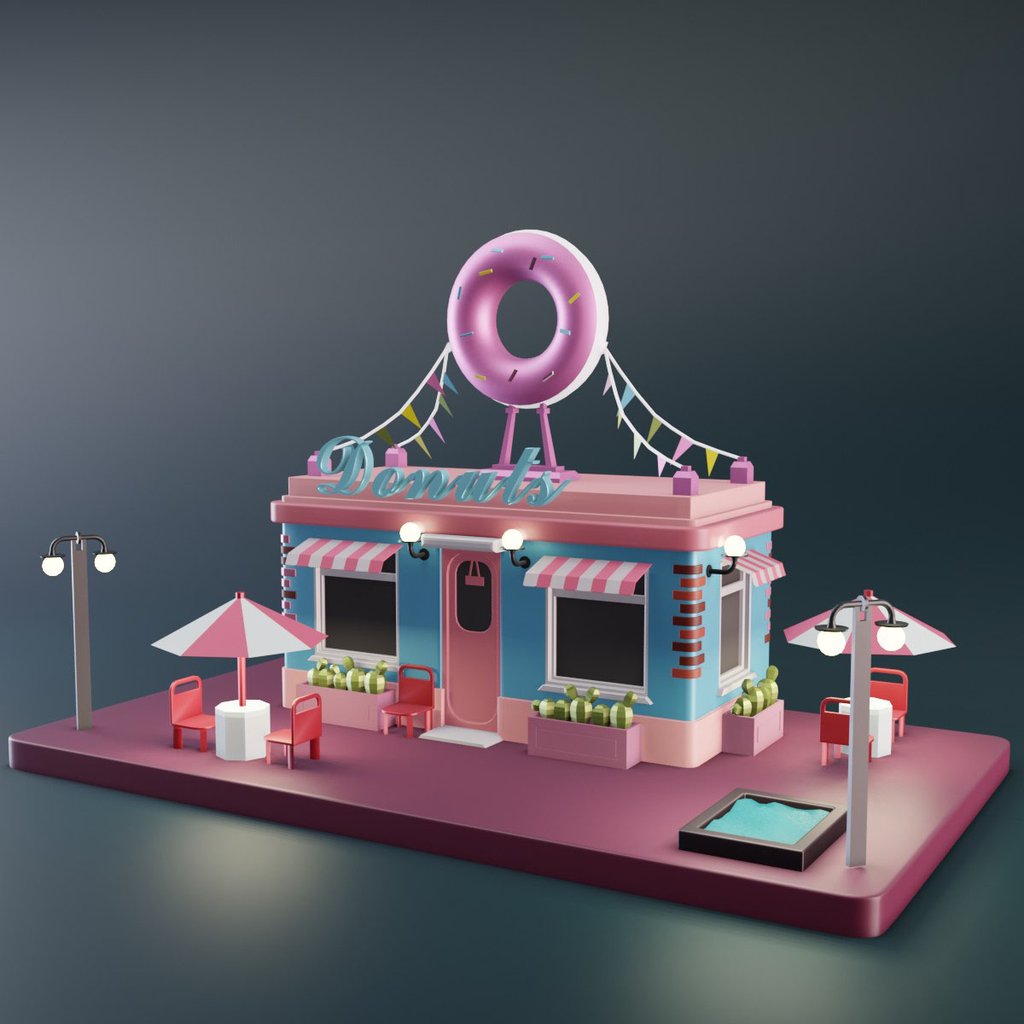 Donuts shop | Commercial Buildings models | BlenderKit