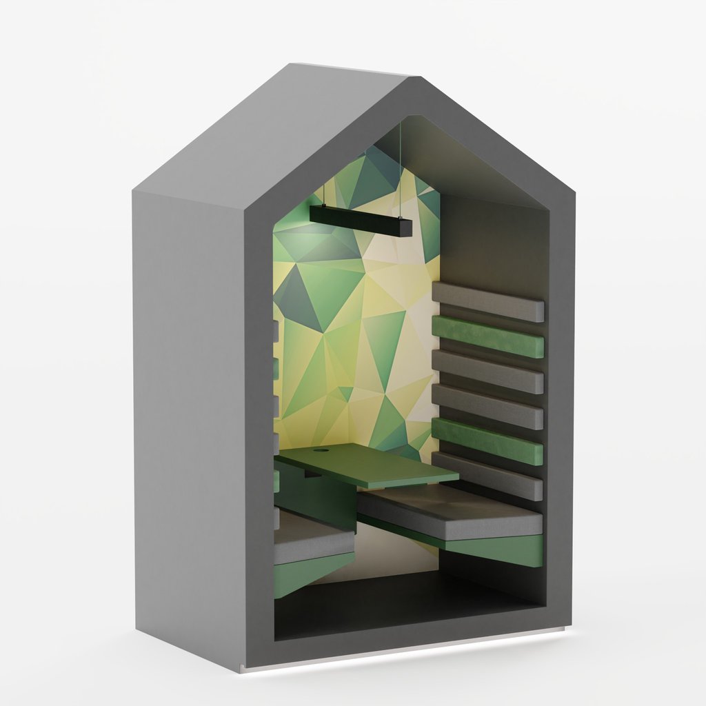 Meeting Booth Simple | FREE Desks models | BlenderKit