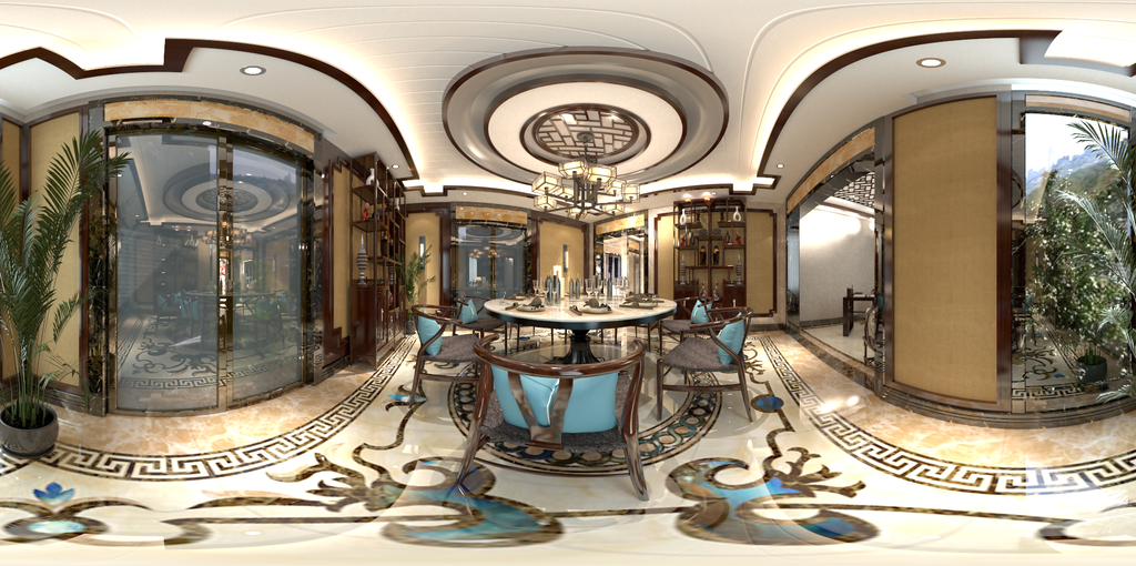 Dining room | FREE Interiors HDRis | BlenderKit