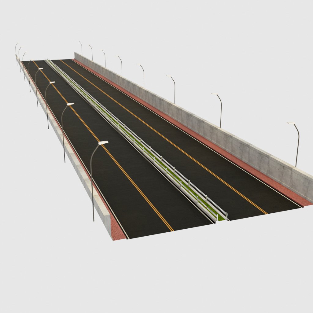 Realistic Road Bridge - 3D Model | Architectural Structures models ...