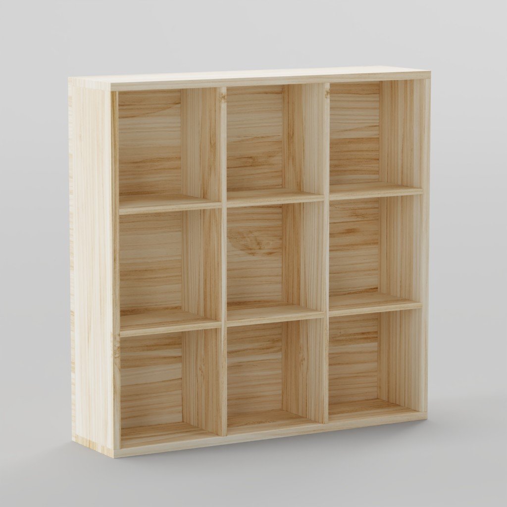 AnimaBox Bookcase Nine Slots | Decoration Sets models | BlenderKit