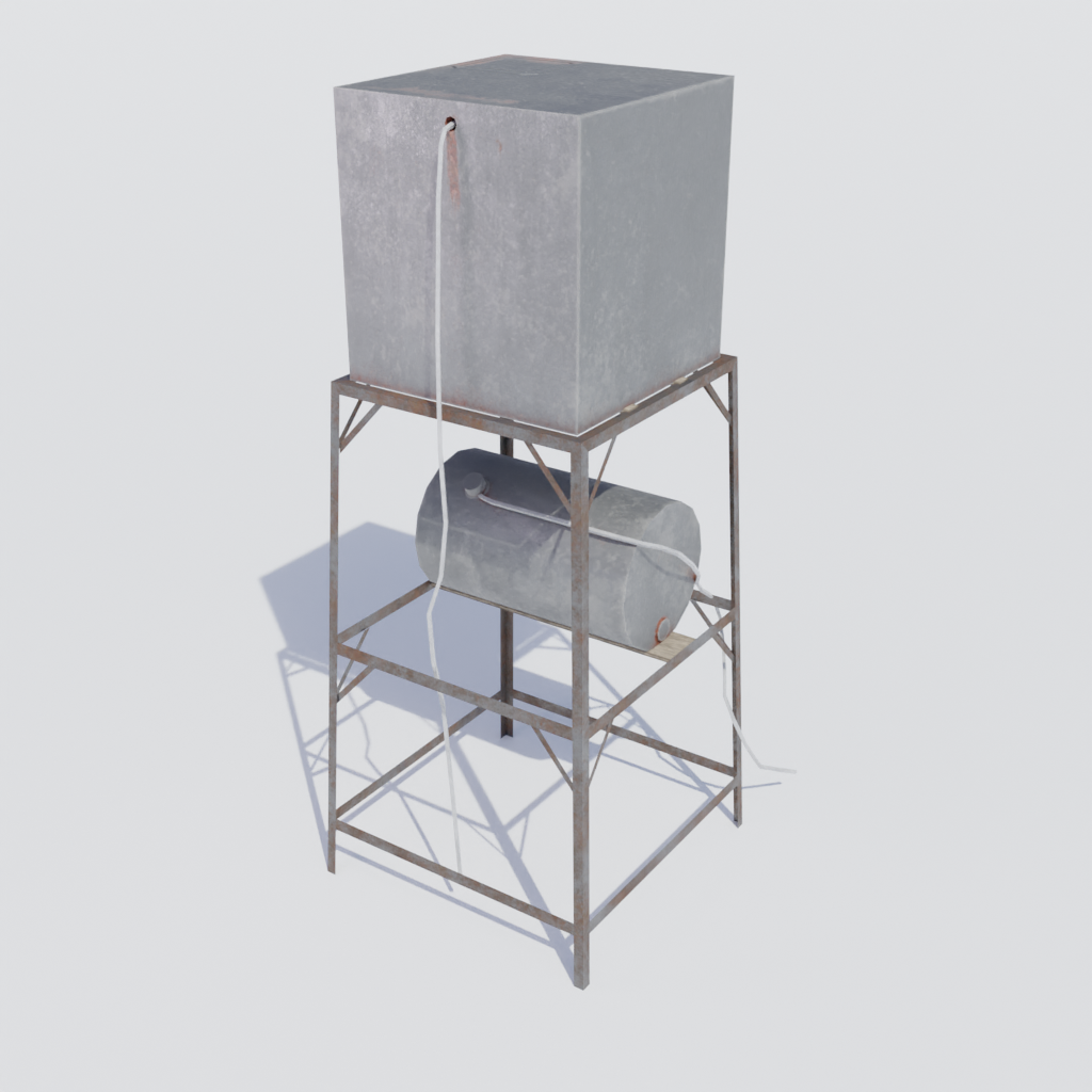 Metal tank exterior pack | Exterior Elements models | BlenderKit