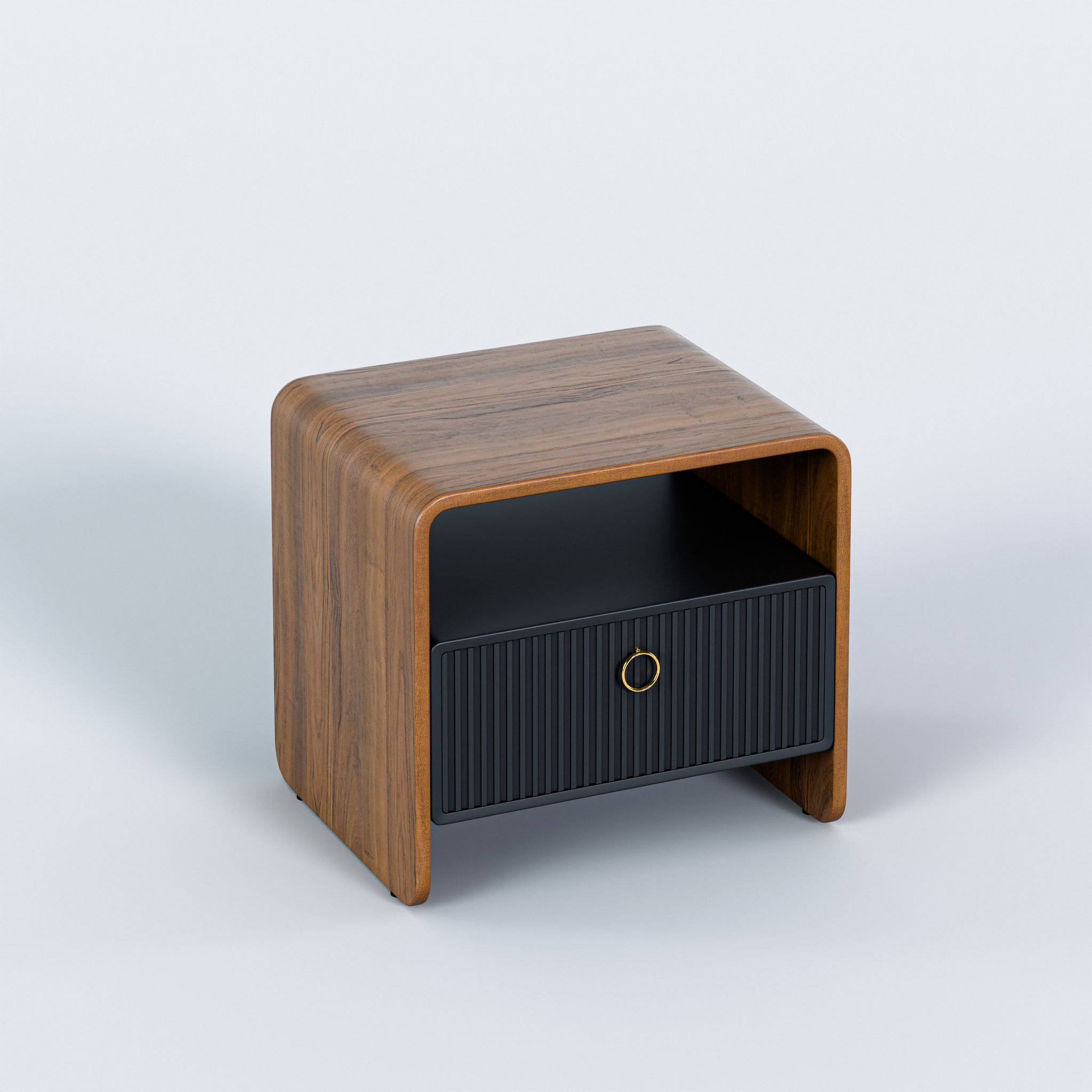 Modern wooden and white night cabinet | Cabinets models | BlenderKit
