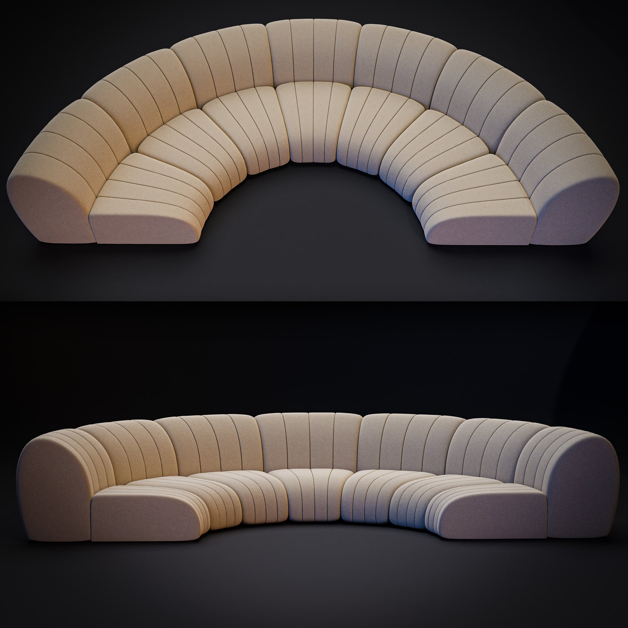 Curve modern boucle sofa | Sofas models | BlenderKit