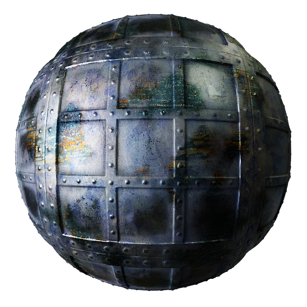 Metal Rivets Blue Panels | FREE metal materials | BlenderKit