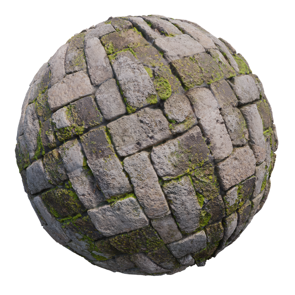 Mossy Stone Tiles | FREE tiles materials | BlenderKit