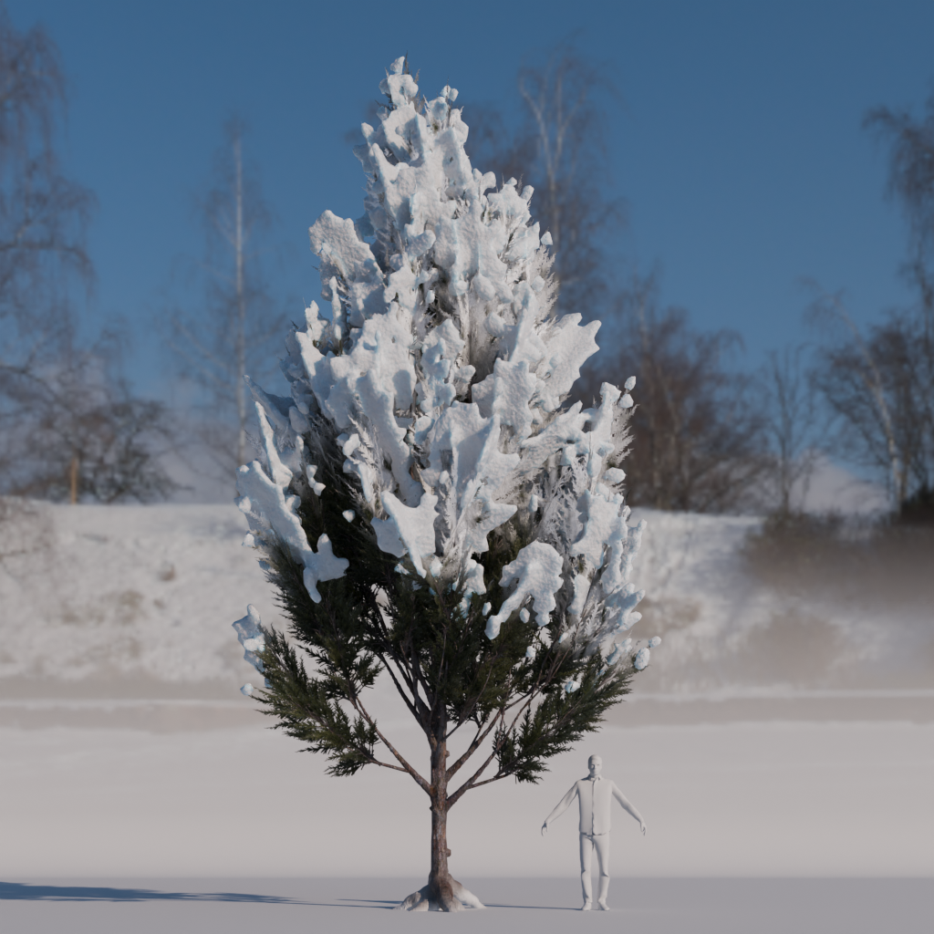 Snow Pine Low Poly | Trees models | BlenderKit