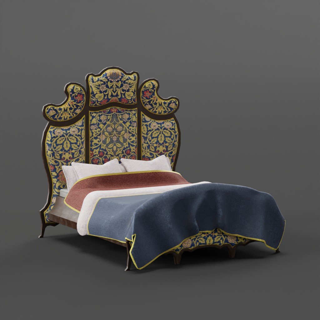 Upper class bed | 3D Bed models | BlenderKit