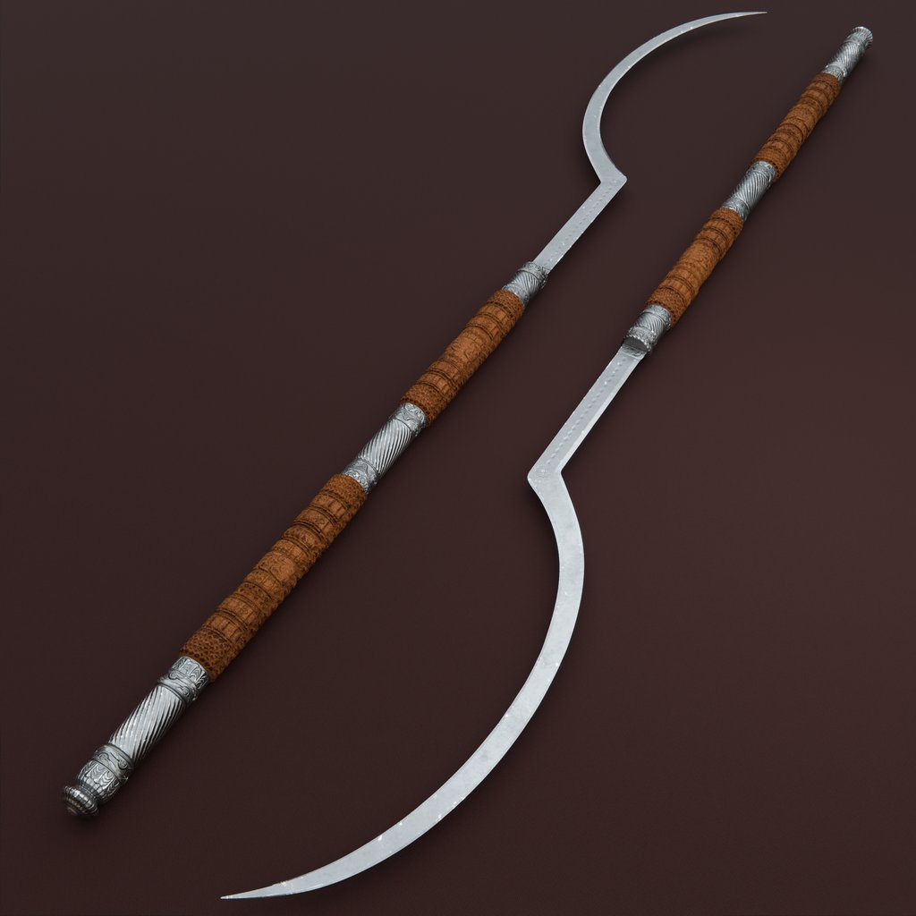 Silver Ceremonial Polearm | FREE Weapons & Armors models | BlenderKit