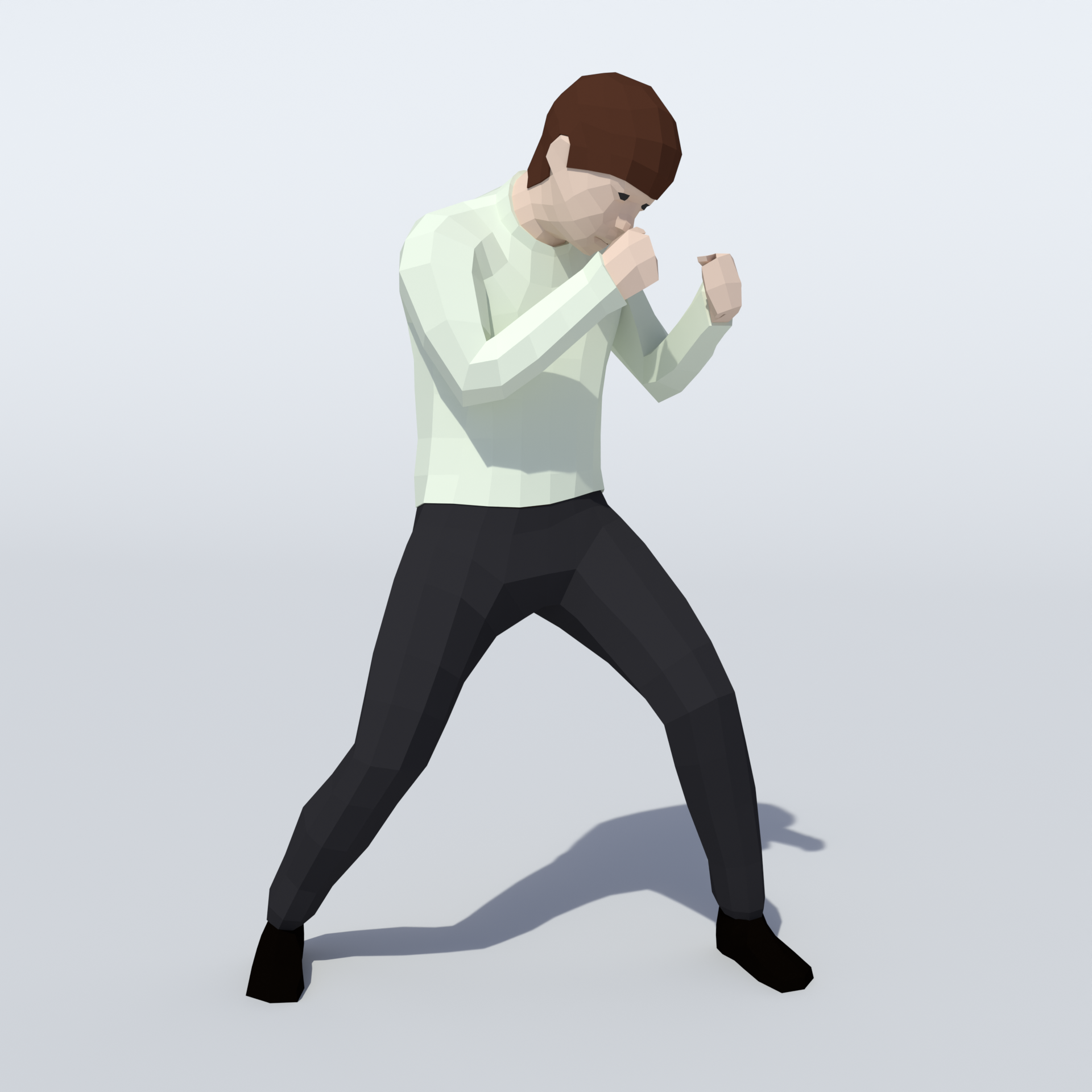 Low Poly Boxing Kid | Children models | BlenderKit