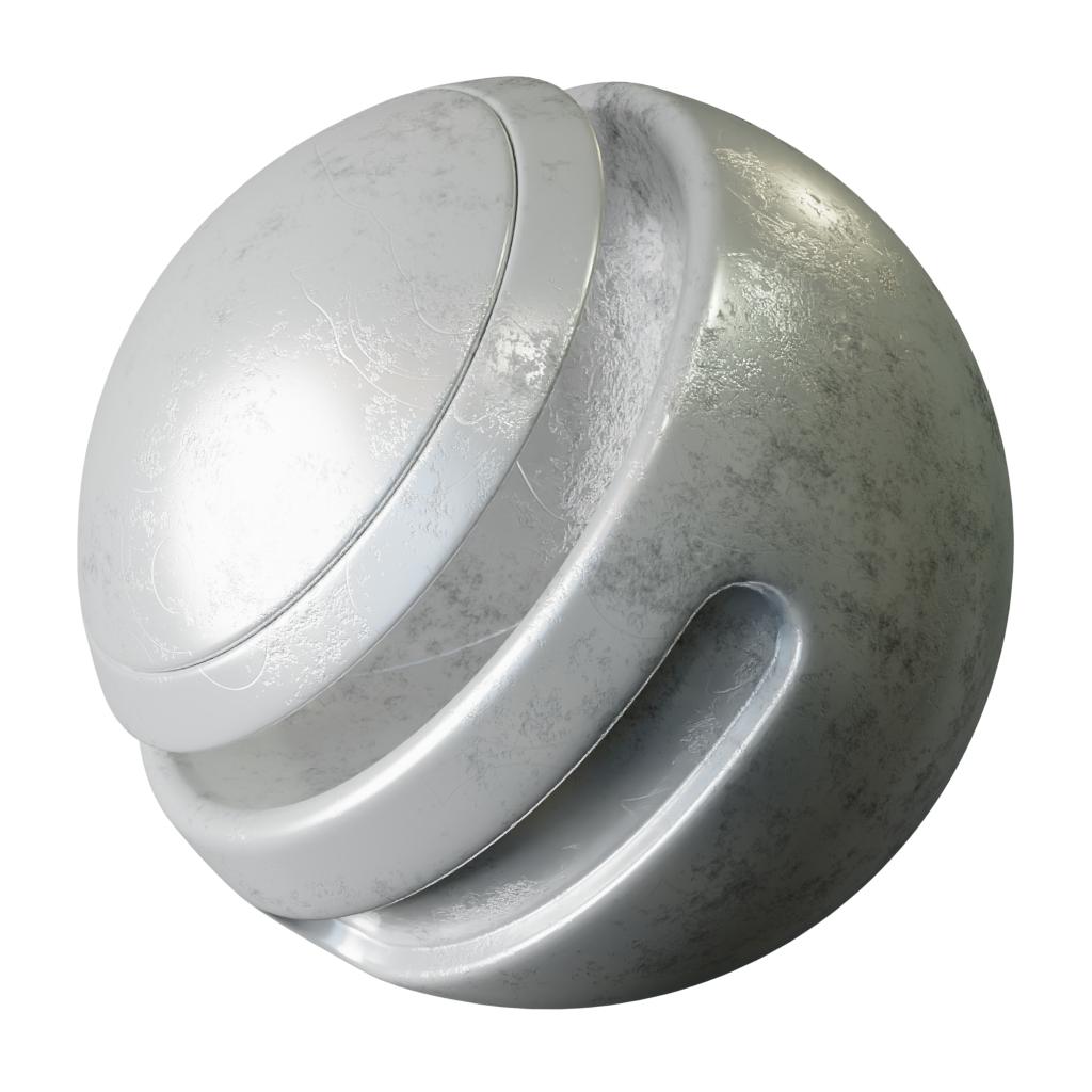 Aged White Metal | FREE metal materials | BlenderKit