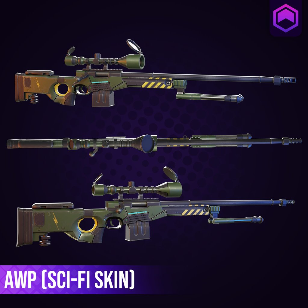 AWP scifi skin | Modern Weapons models | BlenderKit