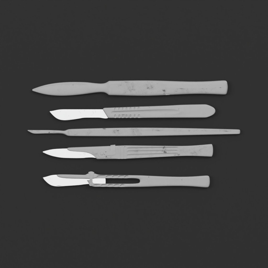 Medical Scalpel set | Medical Equipment models | BlenderKit